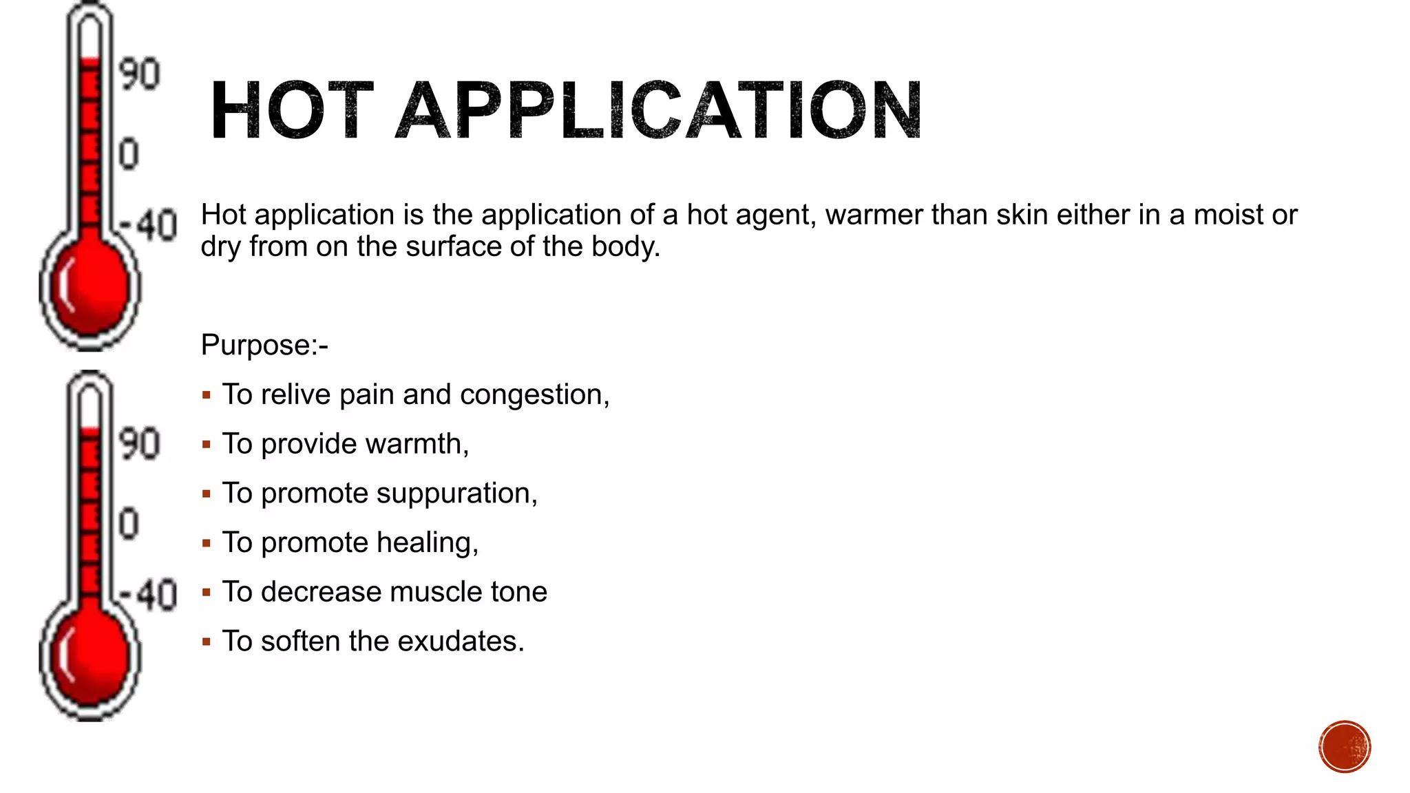 Hot and cold application | PPTX