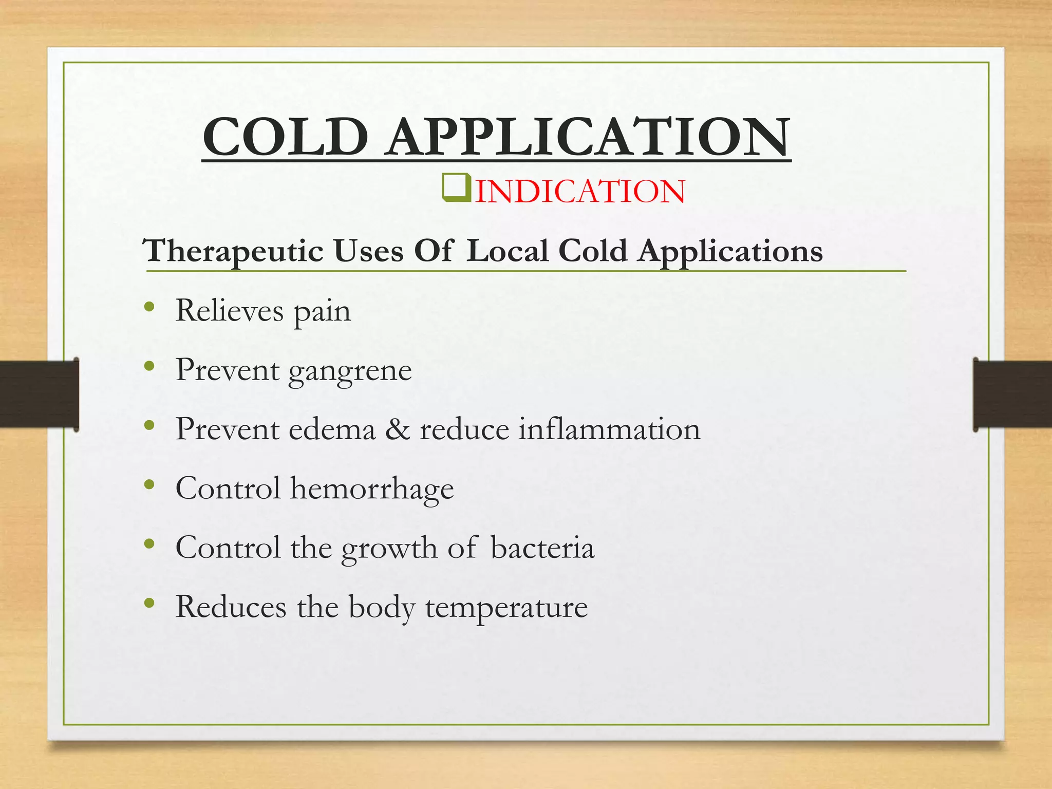 Hot and cold application | PPTX