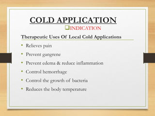 Hot and cold application | PPTX
