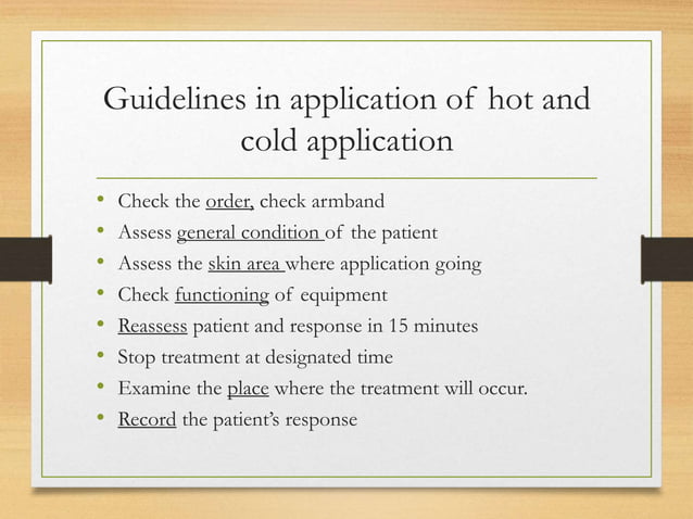 Hot and cold application | PPTX | Blood Disorders | Diseases and Conditions