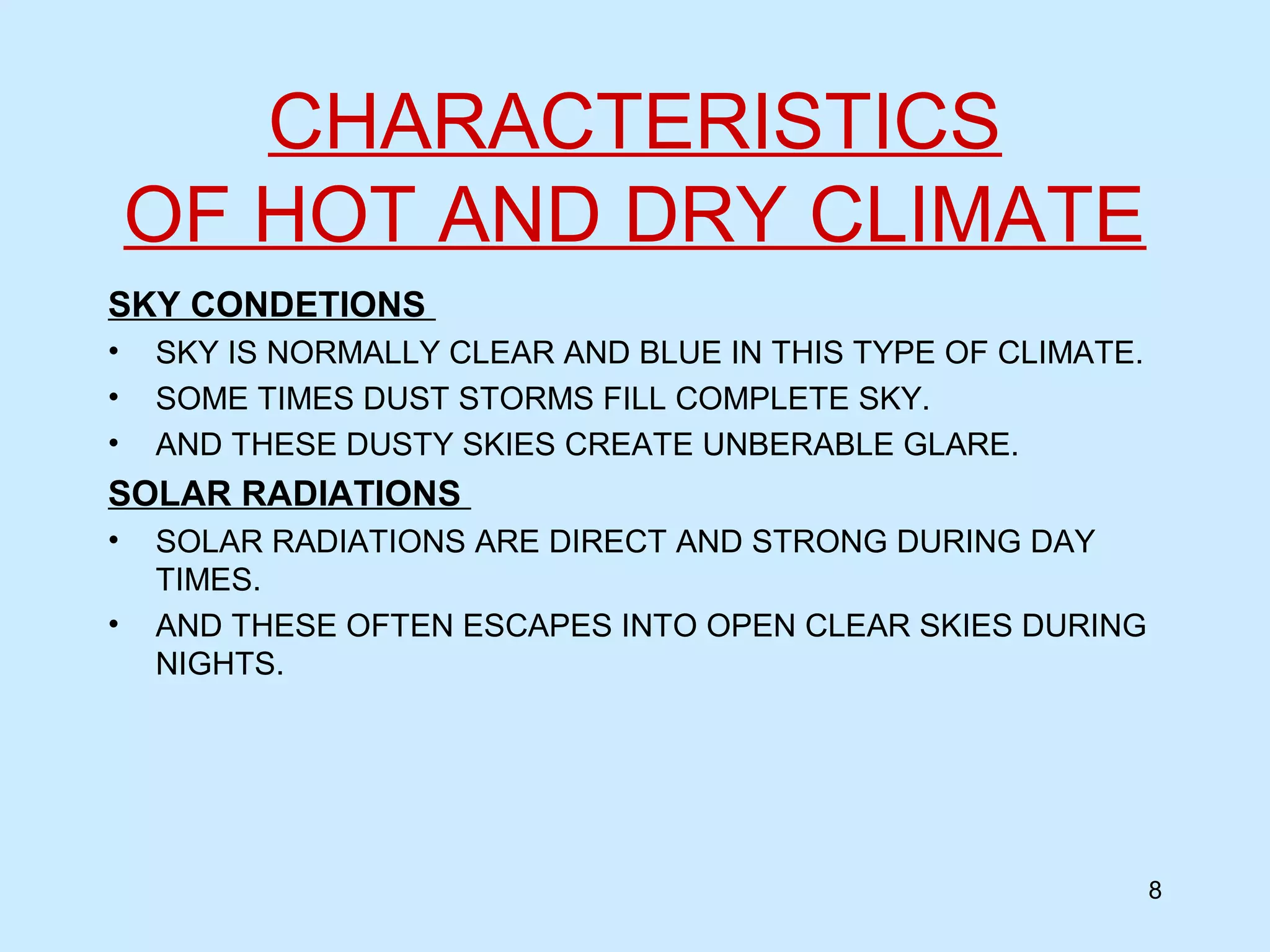 Hot and dry climate | PPT