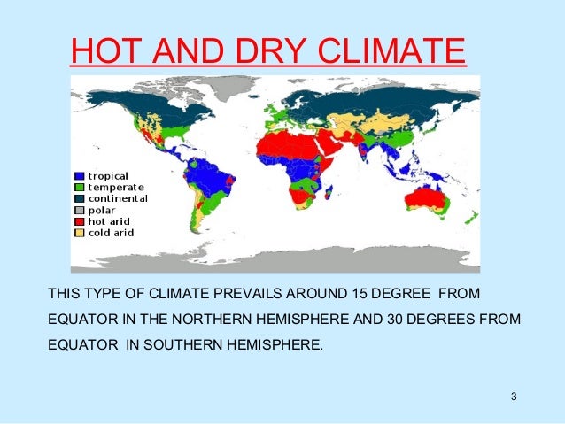 Hot and dry climate