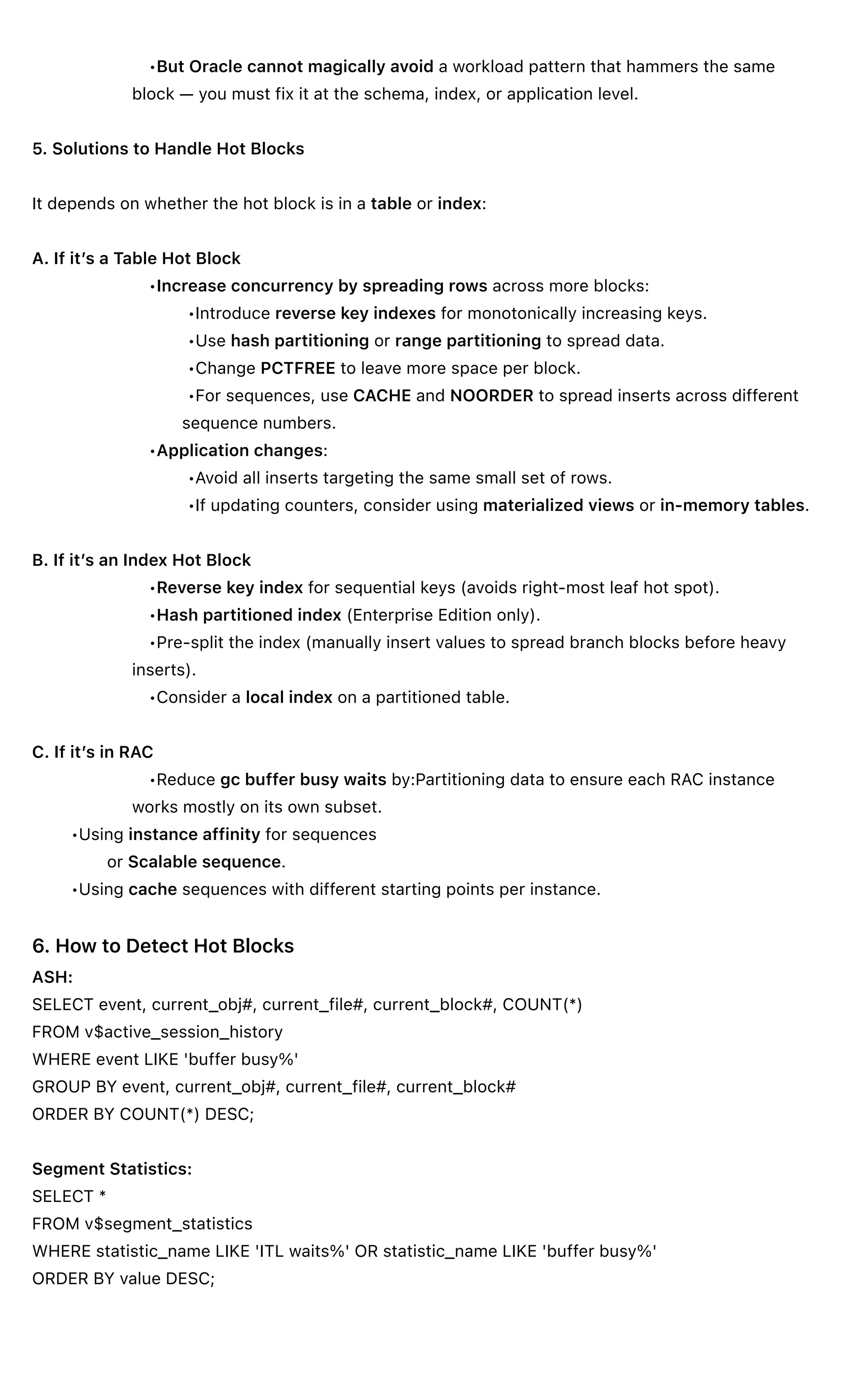 Hot Blocks in Oracle and troubleshooting | PDF