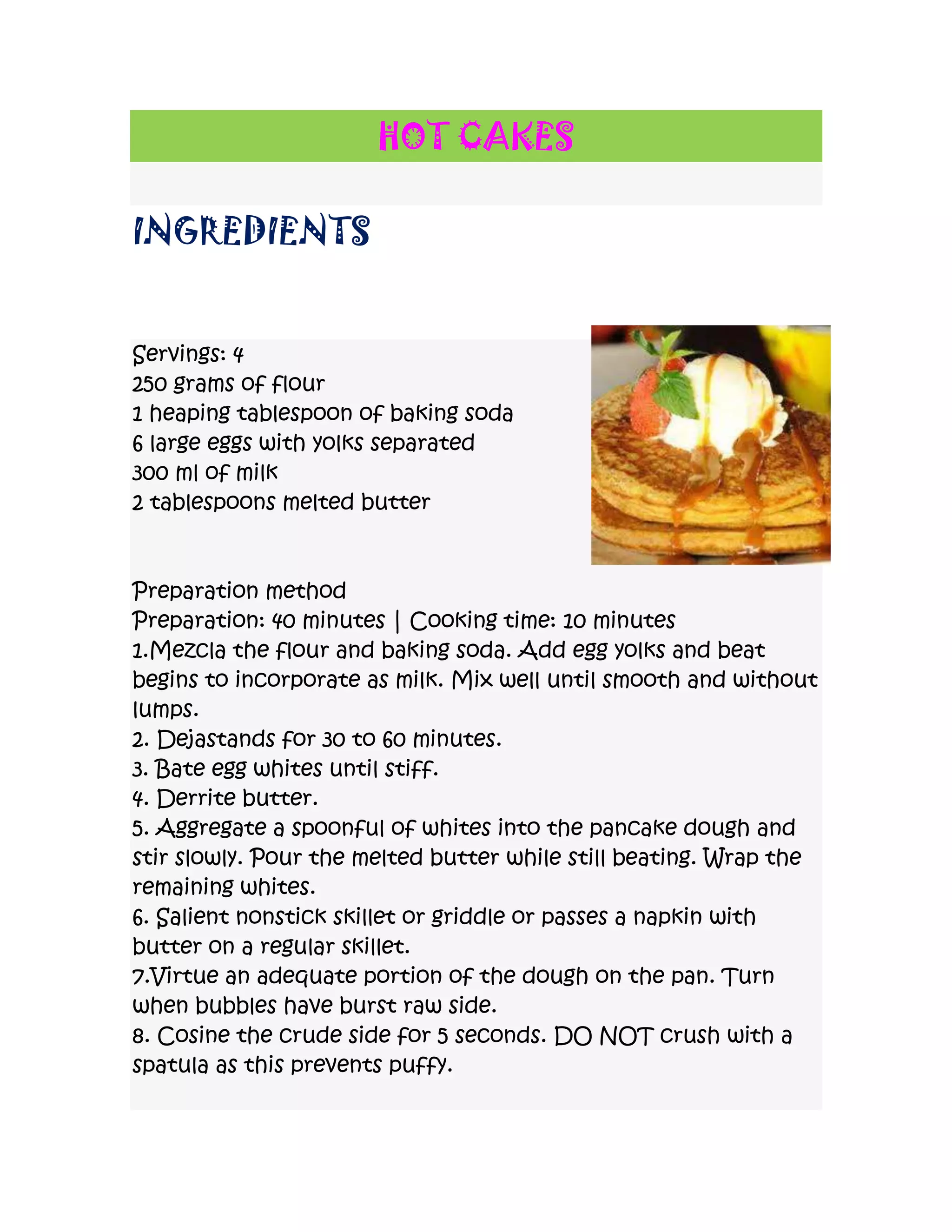 Hot cakes | DOCX