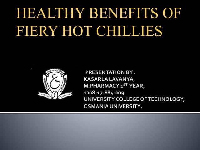 benefits of chilli | PPTX