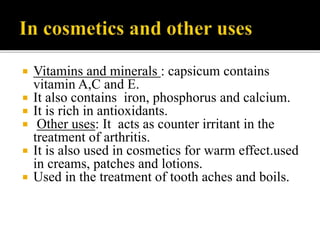 benefits of chilli | PPTX