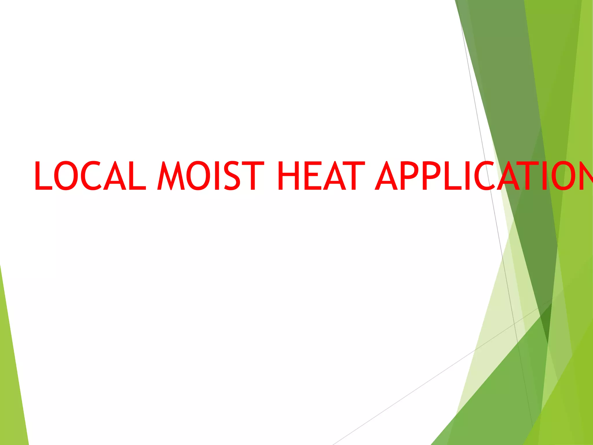 Hot & cold applications types | PPTX