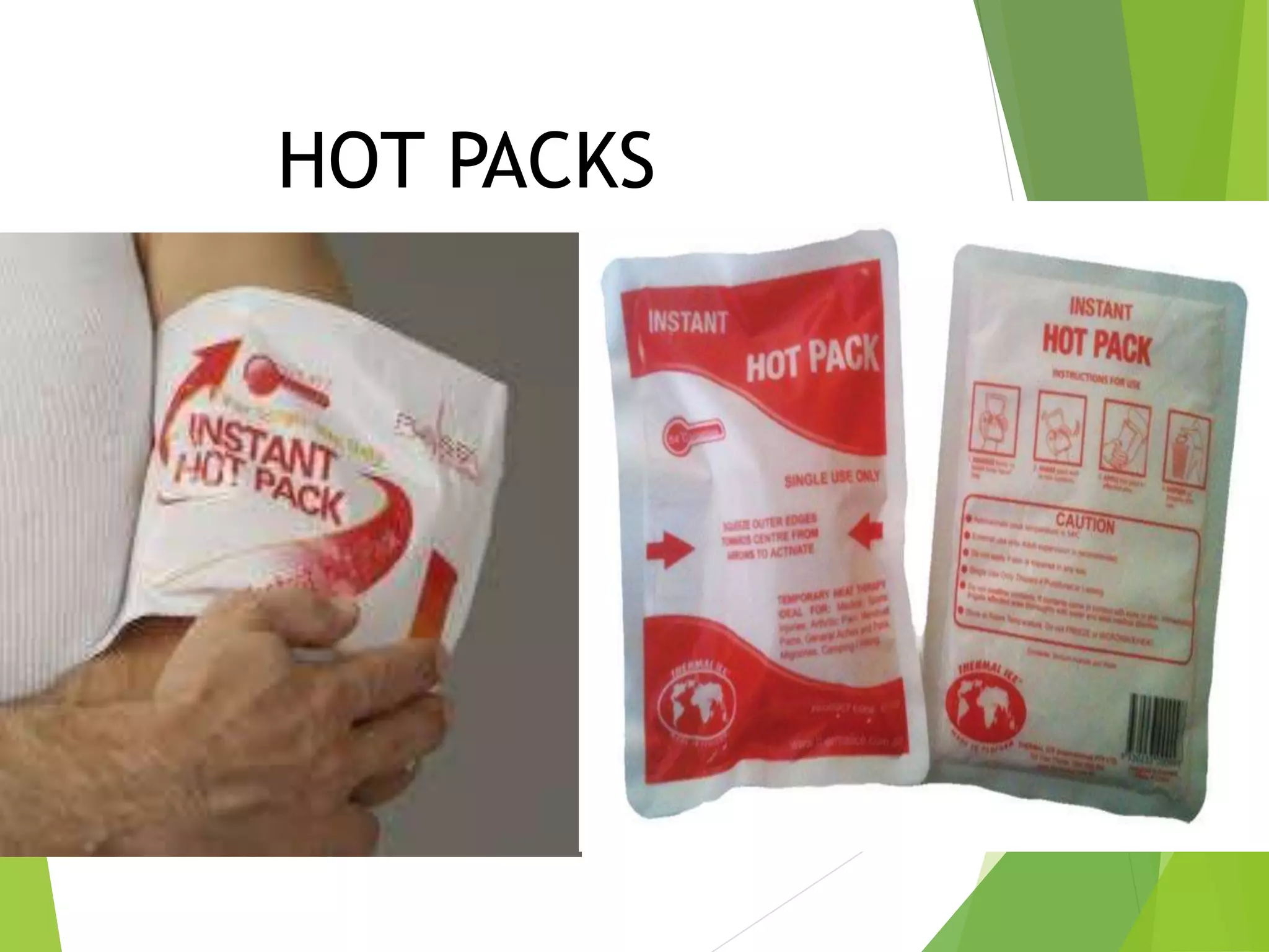 Hot & cold applications types | PPTX