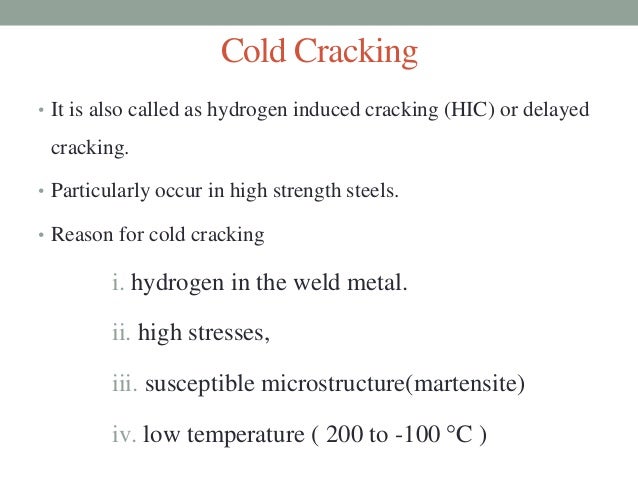 HOT CRACKS AND COLD CRACKS (Welding)