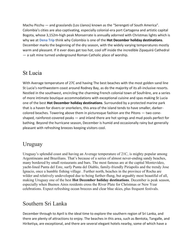 Hot December holiday destinations.docx