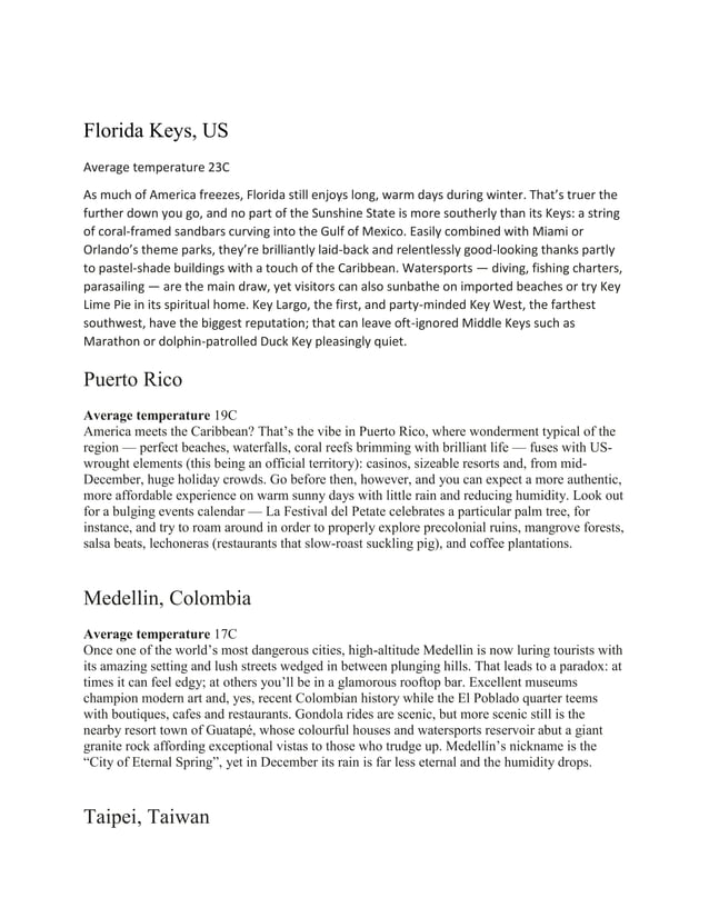 Hot December holiday destinations.docx