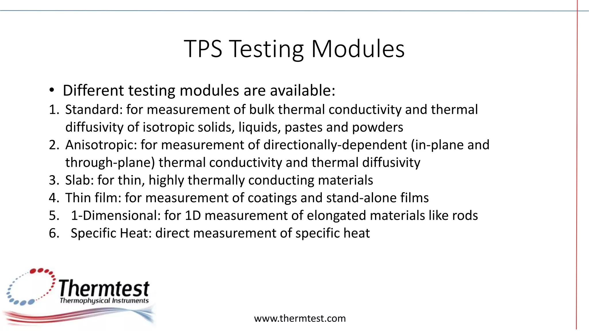 Hot Disk Transient Plane Source Technique - Thermal Conductivity | PPTX