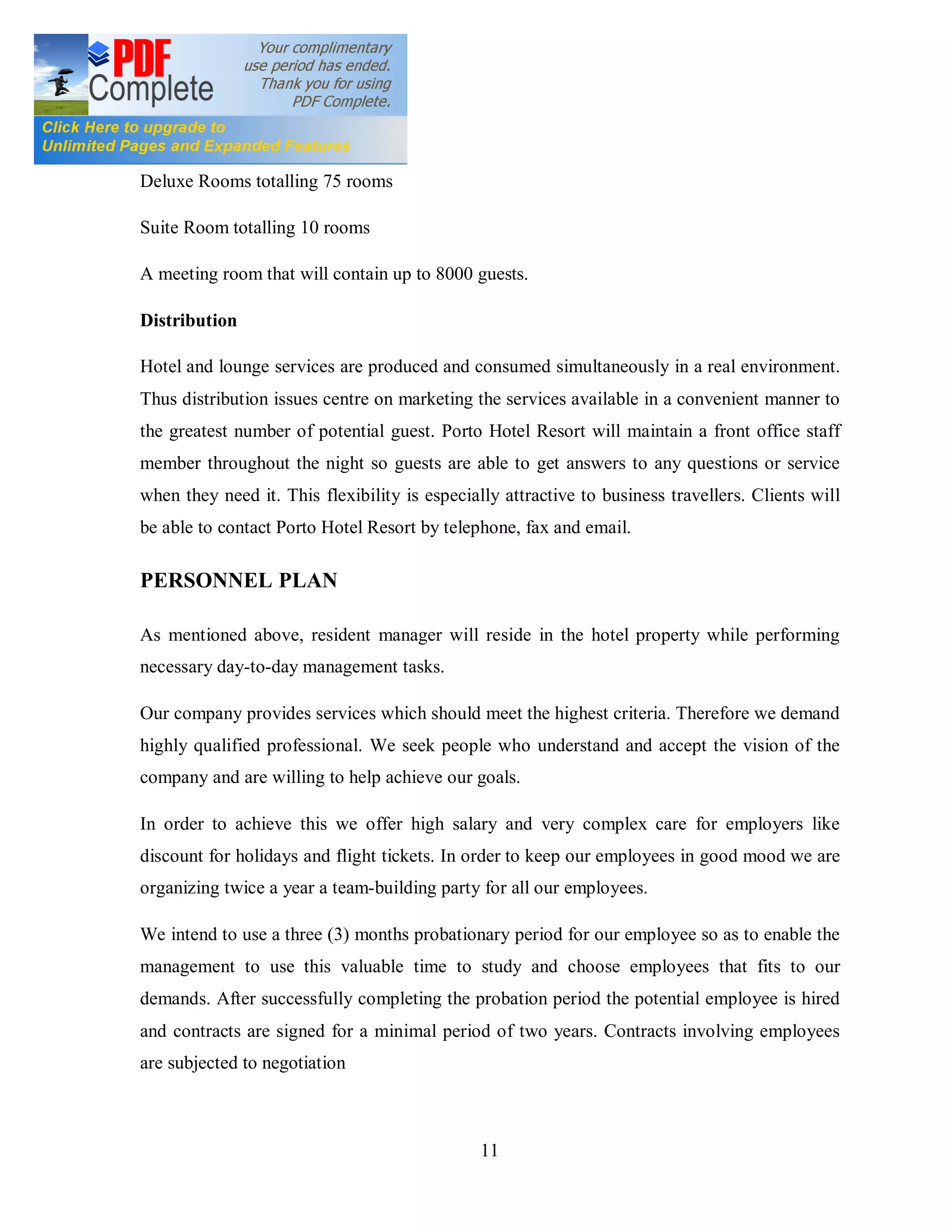 Hotel business-plan-sample | PDF