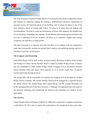 Hotel business-plan-sample | PDF