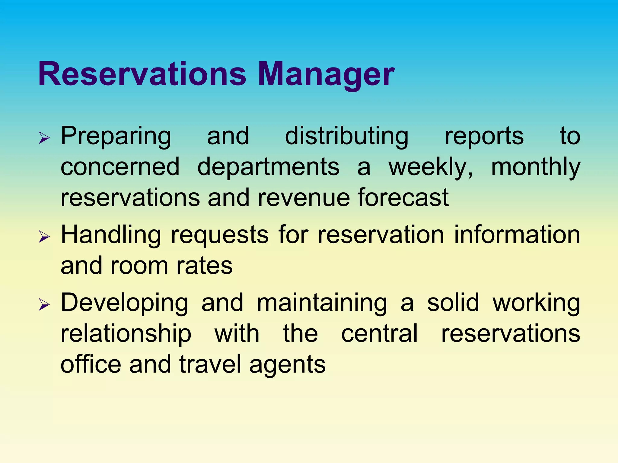 Hotel Front Office Department | PPSX