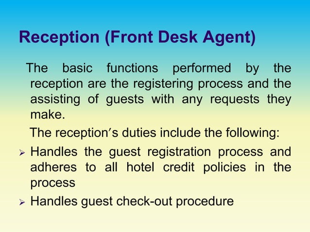 Hotel Front Office Department | PPSX | Hospitality Industry | Industries
