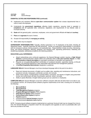 Hotel general-manager-job-description | PDF