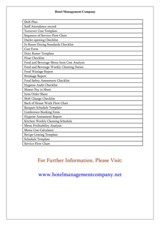 Hotel management | PDF