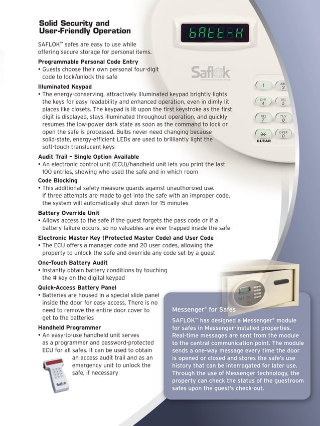 Hotel safes-brochure | PDF | Travel Accessories | Travel