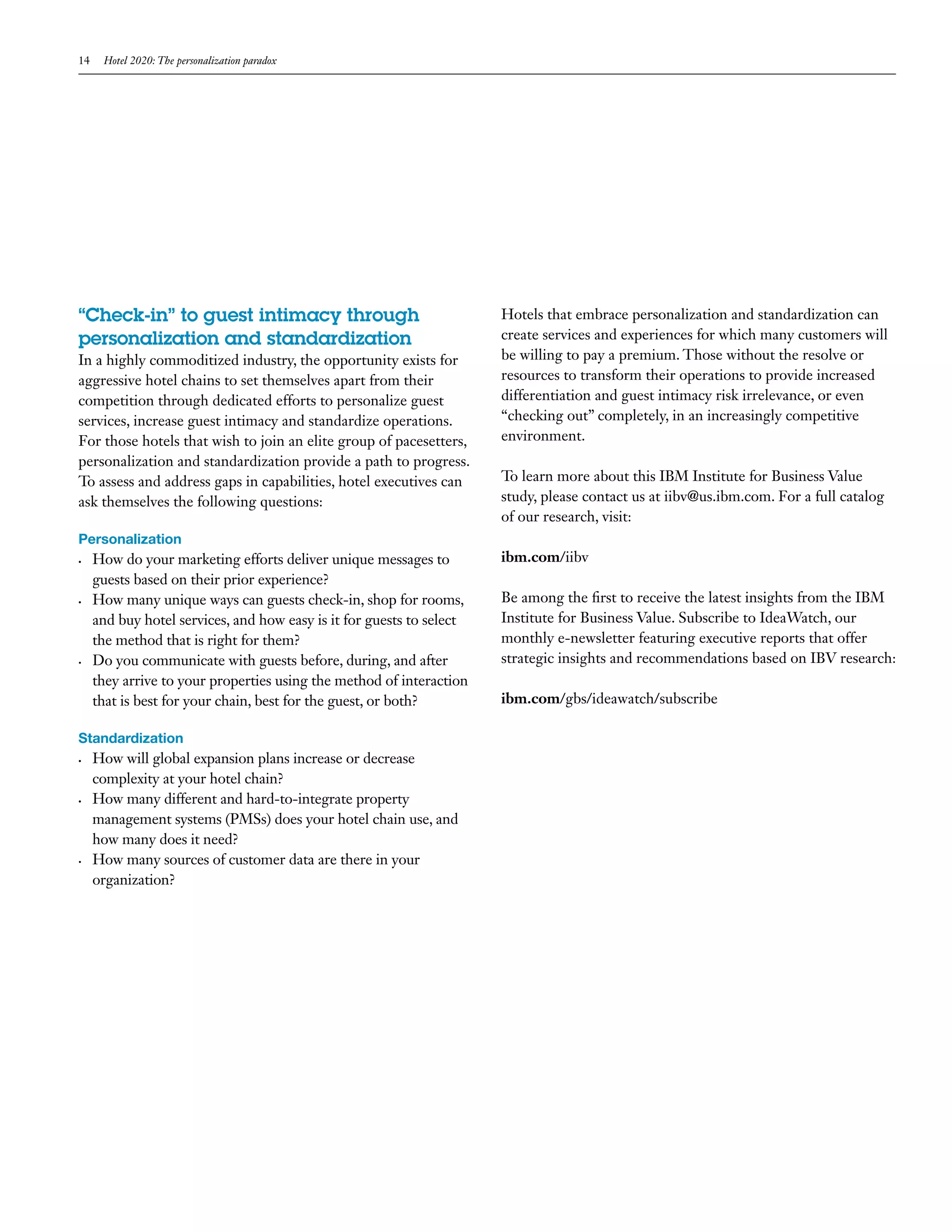 Hotel 2020 the personalization paradox | PDF