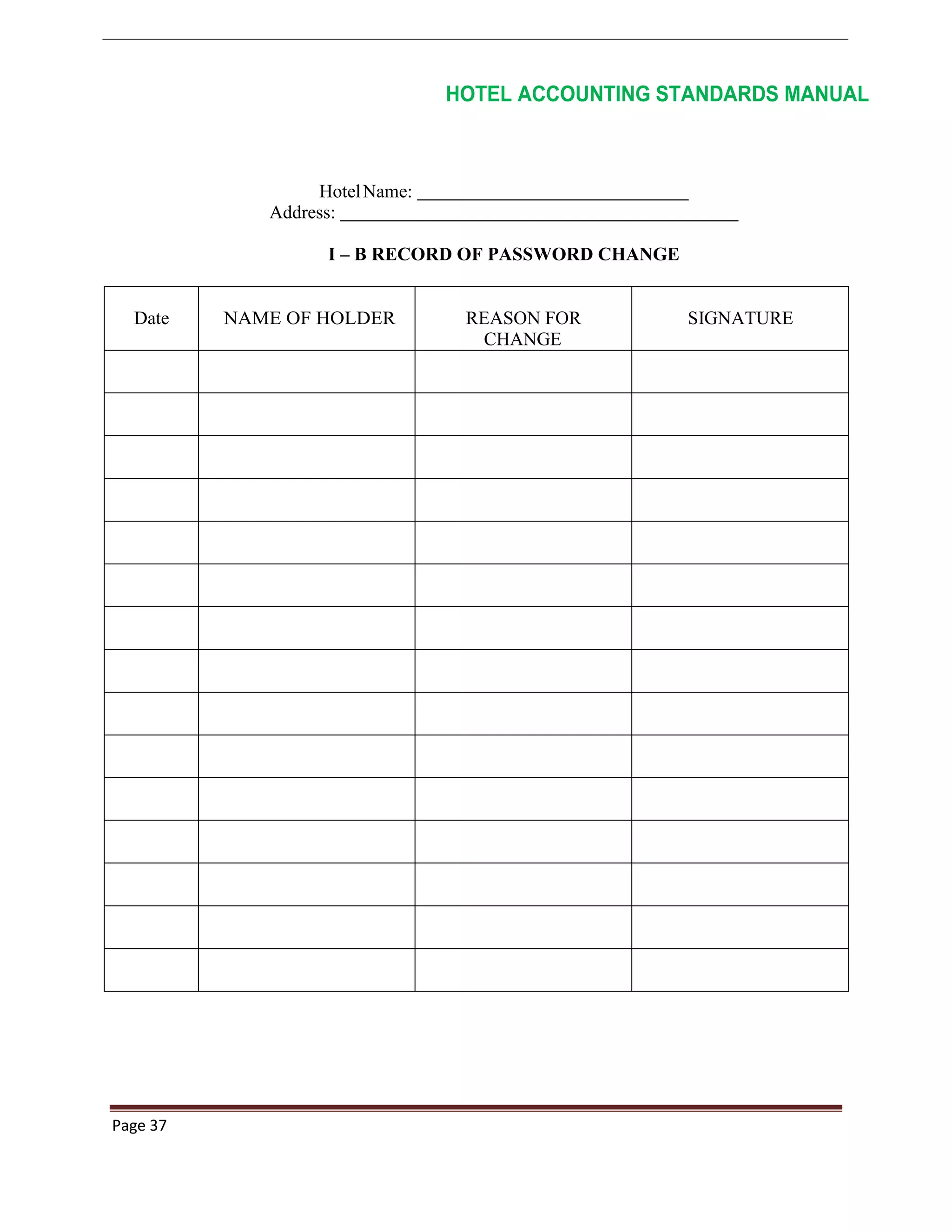 Hotel Accounting Standard Manual | PDF | Business Accounting & Finance ...