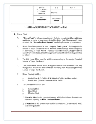 Hotel Accounting Standard Manual | PDF