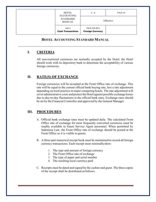 Hotel Accounting Standard Manual | PDF
