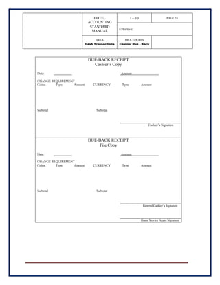 Hotel Accounting Standard Manual | PDF