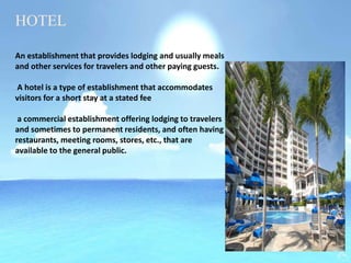 Hotel and classification of hotels | PPTX