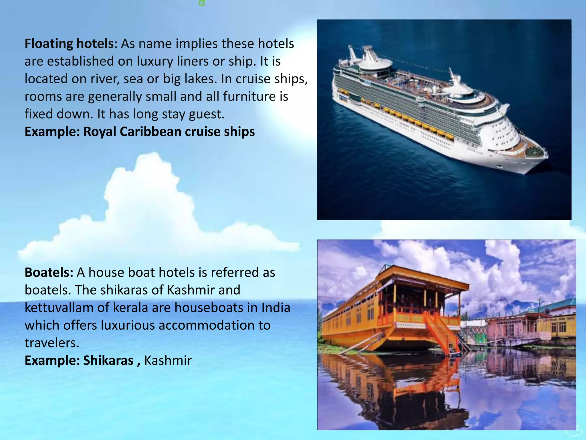 Hotel and classification of hotels by heena tomar | PPTX