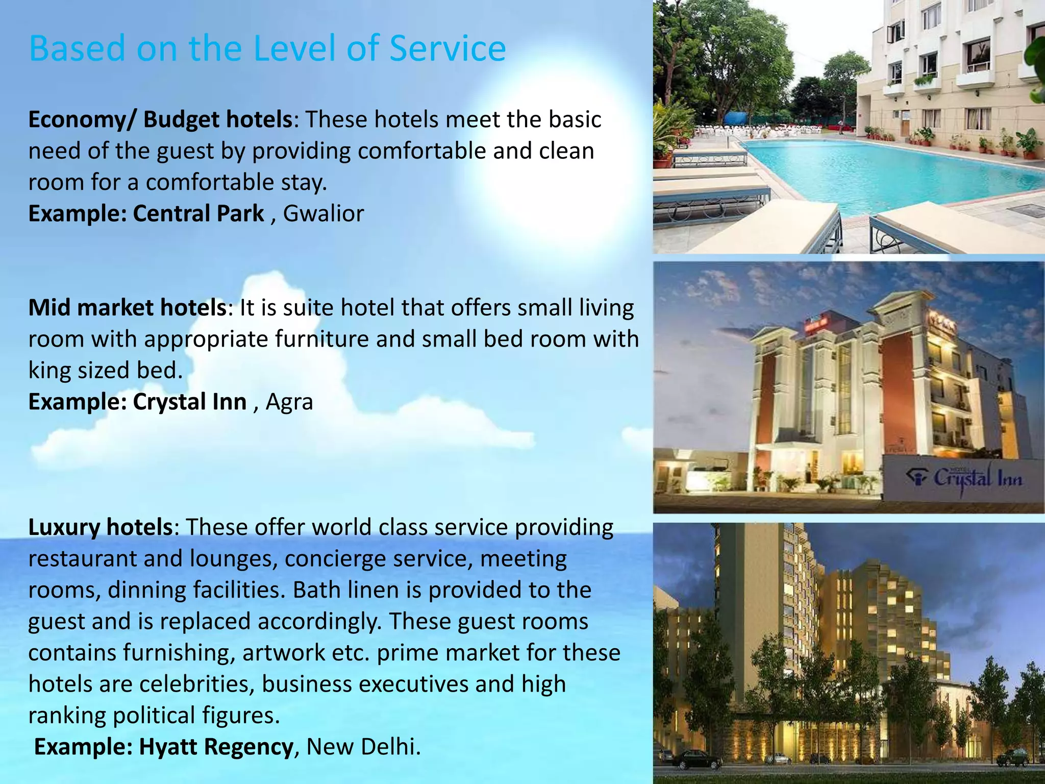 Hotel and classification of hotels by heena tomar | PPT
