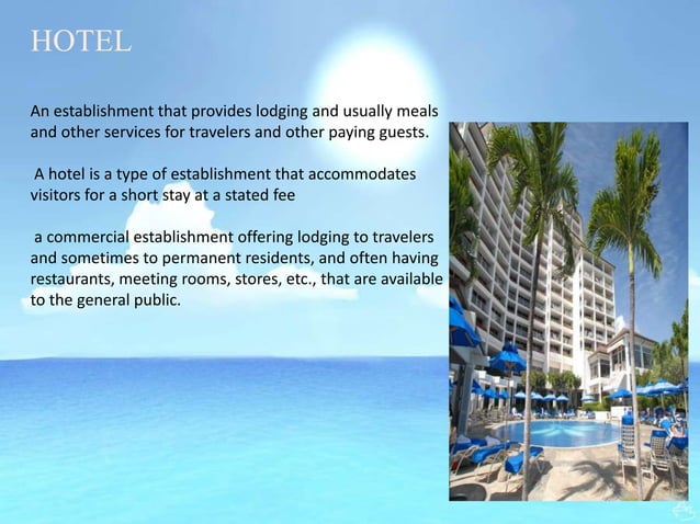 Hotel and classification of hotels by heena tomar | PPT