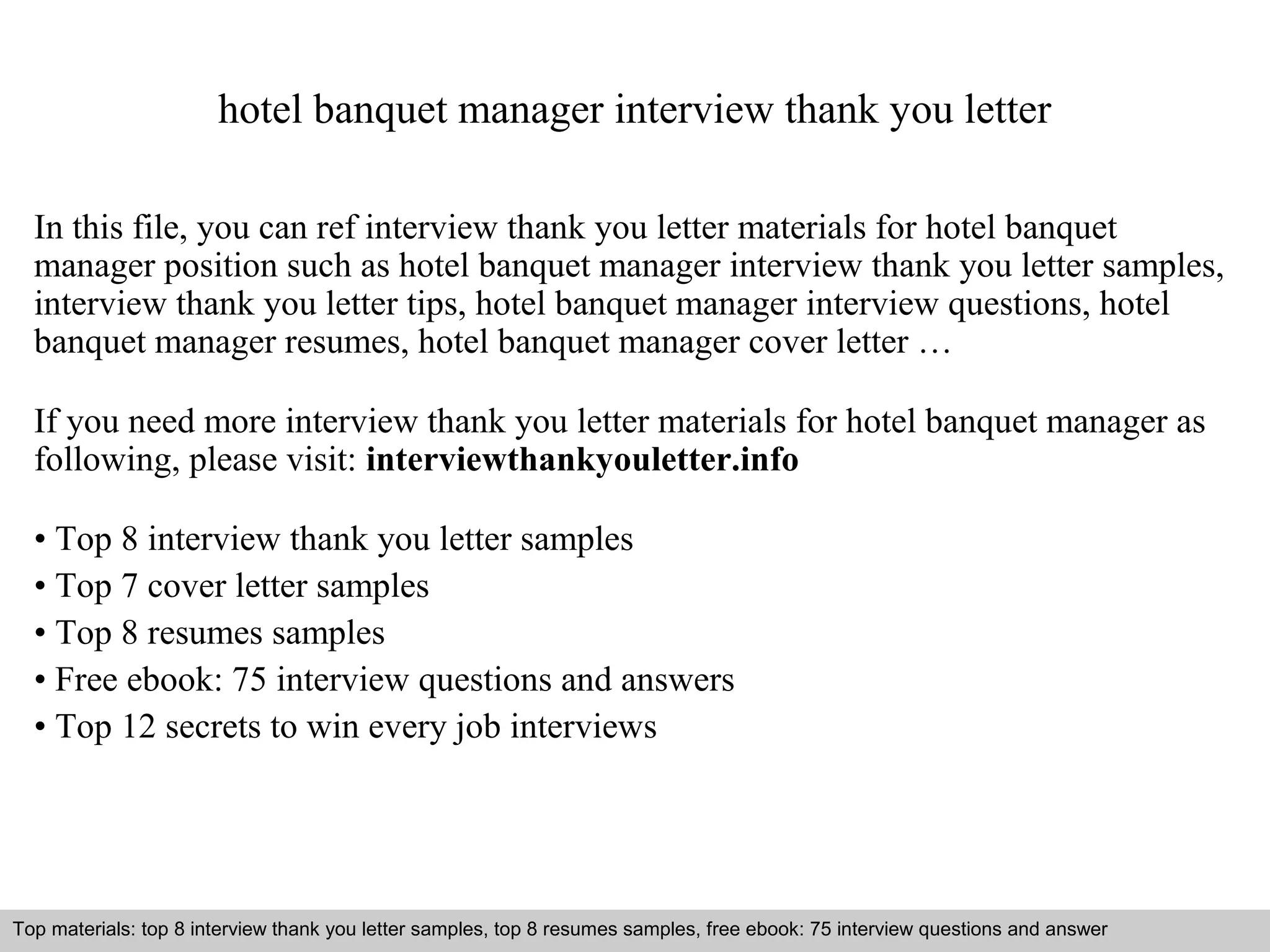 Hotel banquet manager | PPT