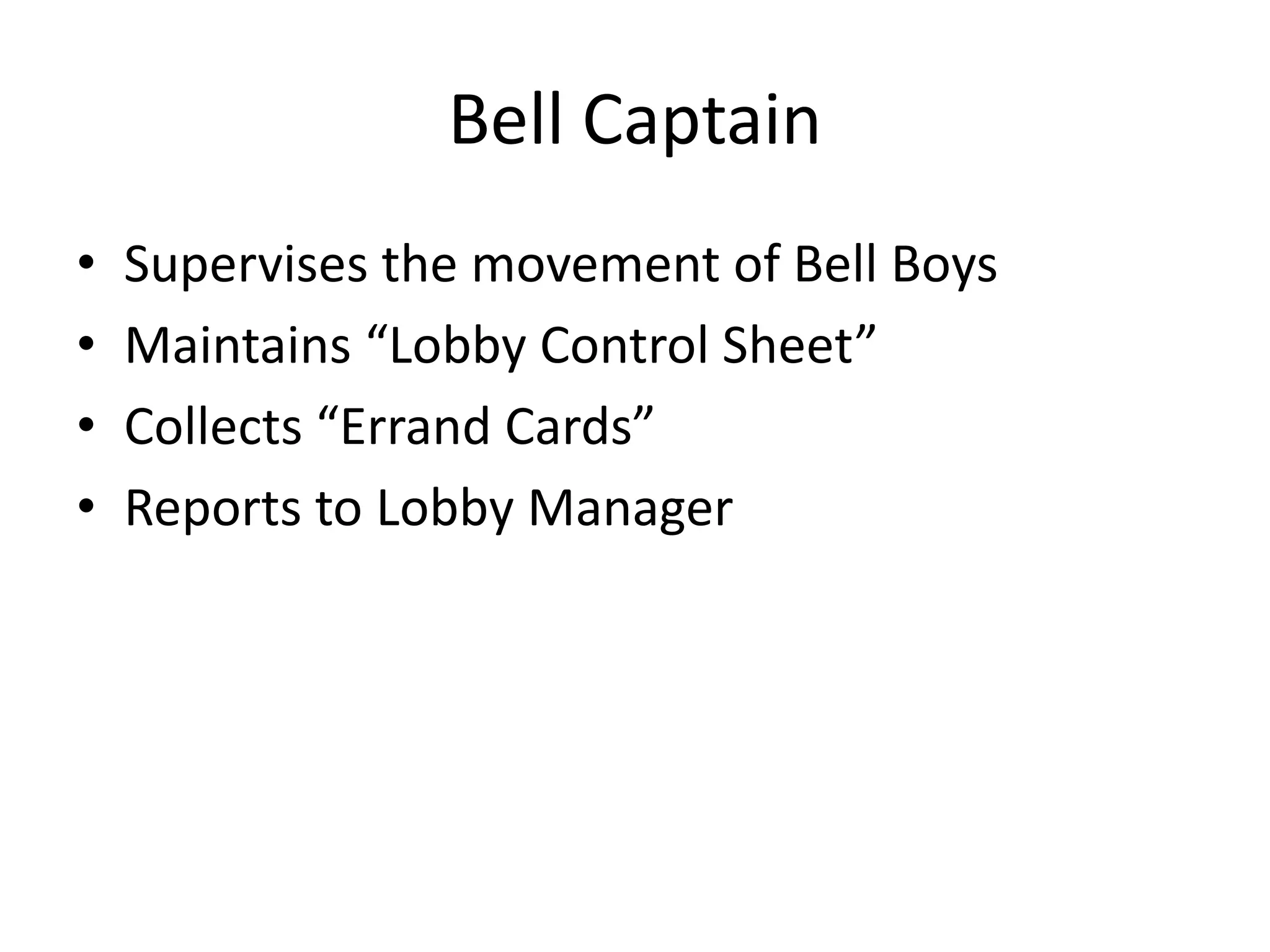 Hotel bell desk | PPTX