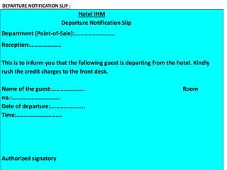 Hotel bell desk | PPTX