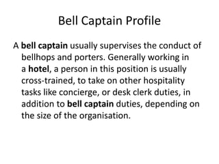 Hotel bell desk | PPTX