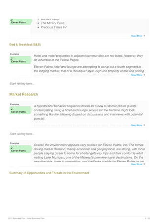 Hotel business plan example | PDF