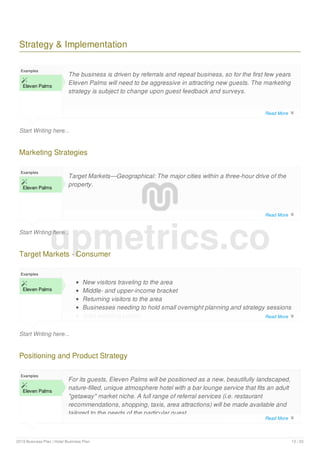 Hotel business plan example | PDF