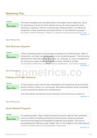 Hotel business plan example | PDF | Hotel Properties | Real Estate