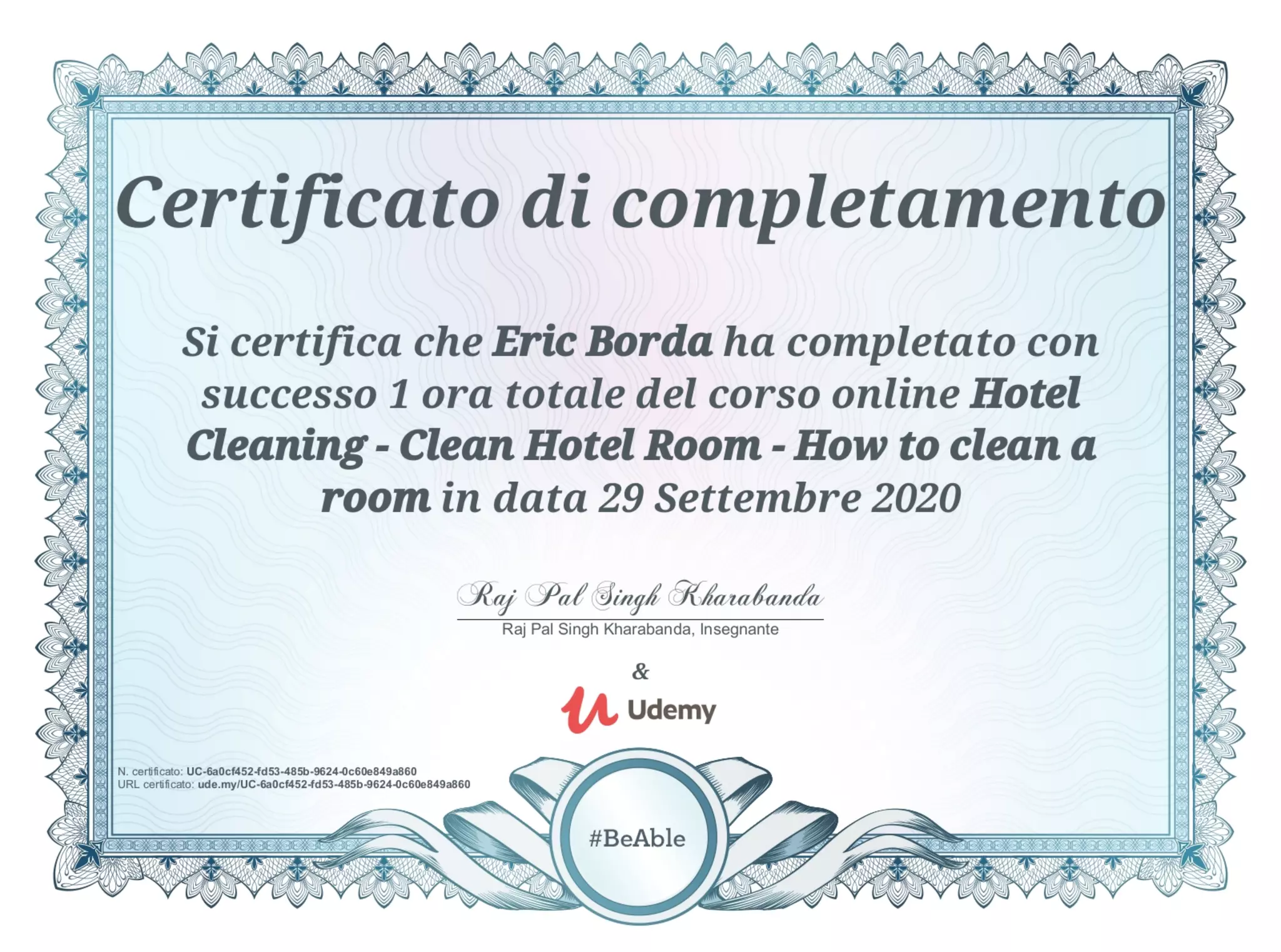 Hotel Housekeeping Certificate | PDF