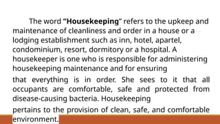 HOTEL CODES in HOUSEKEEPING TLE 10 1pptx | PPTX
