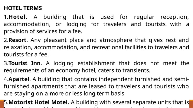 HOTEL CODES in HOUSEKEEPING TLE 10 1pptx | PPTX