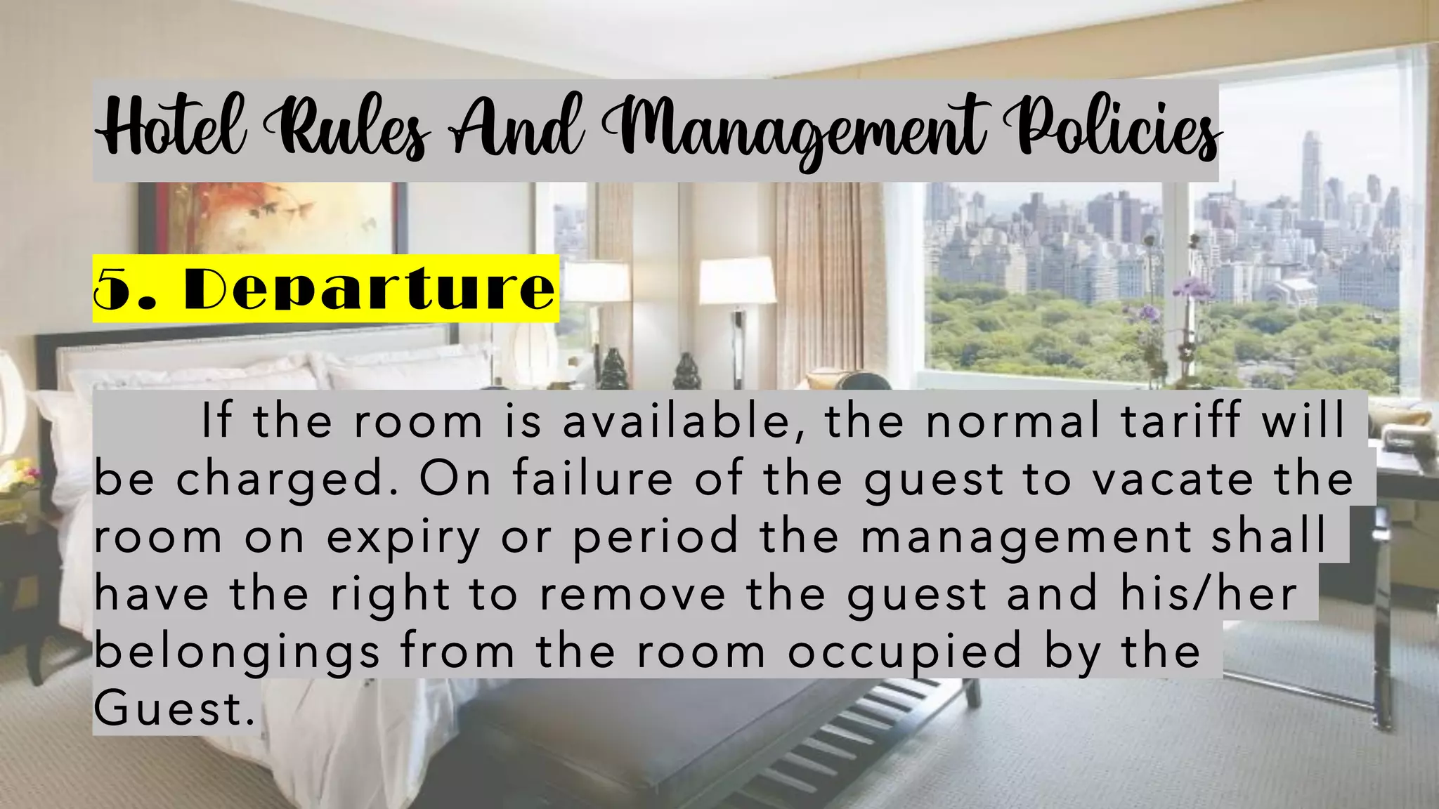 Hotel codes, rules and regulations | PDF