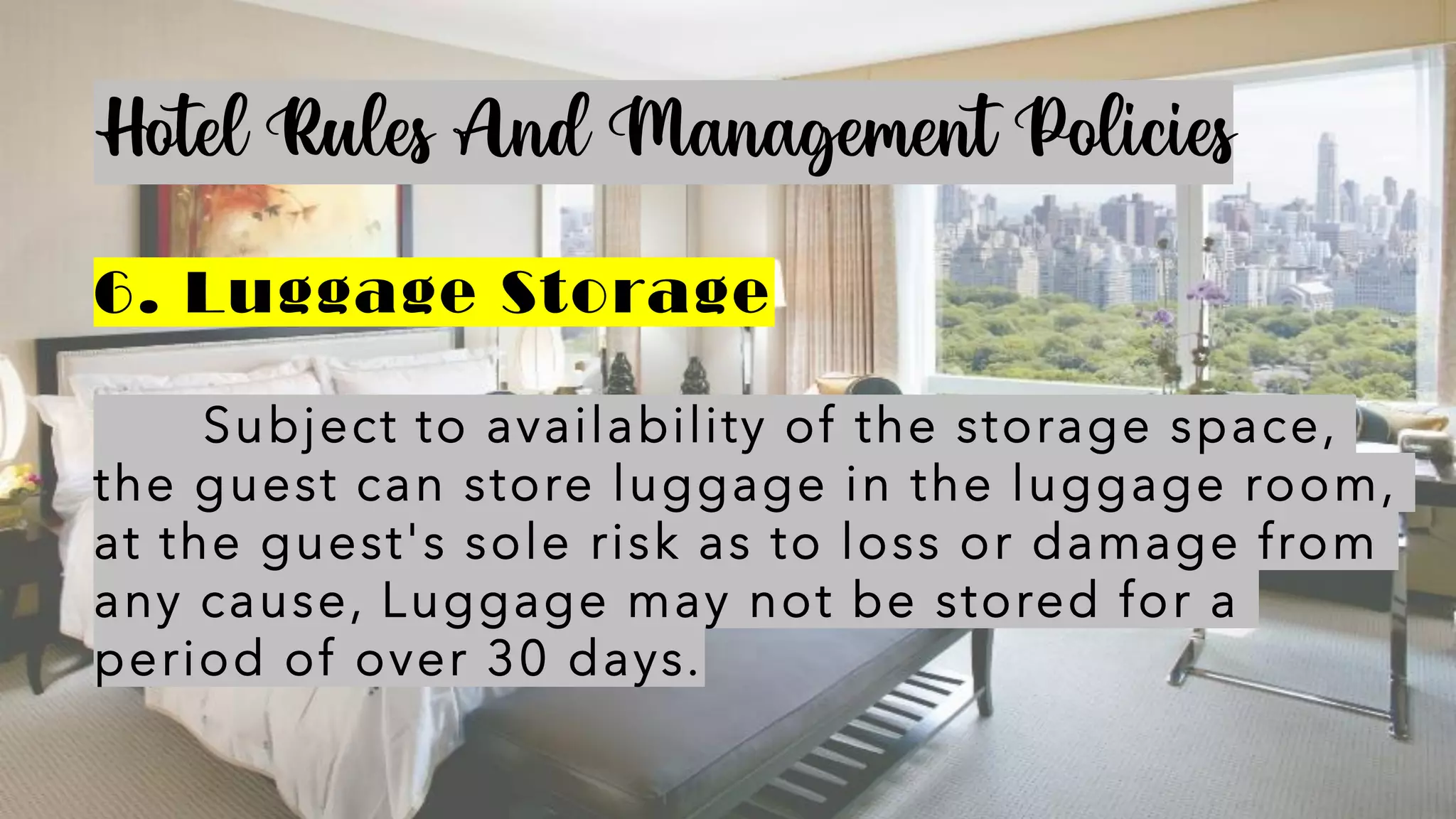 Hotel codes, rules and regulations | PDF