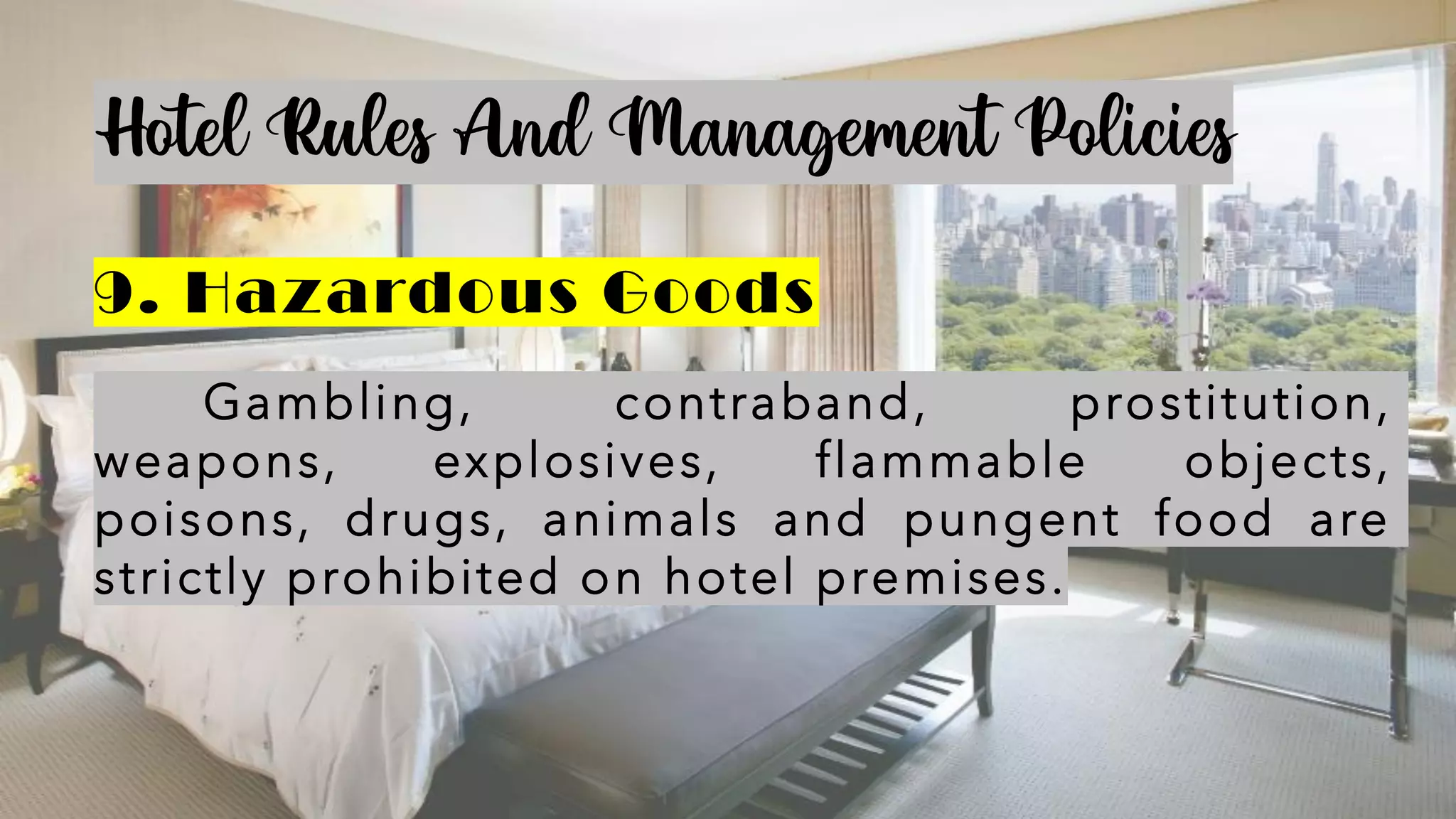 Hotel codes, rules and regulations | PDF