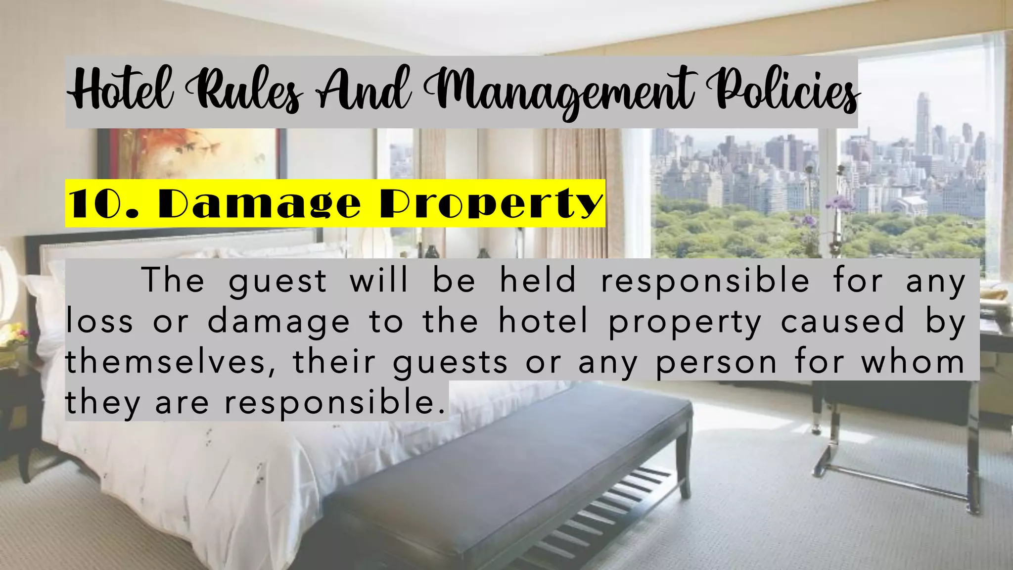 Hotel codes, rules and regulations | PDF