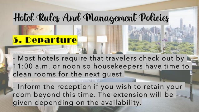 Hotel codes, rules and regulations | PDF | Hospitality Industry ...