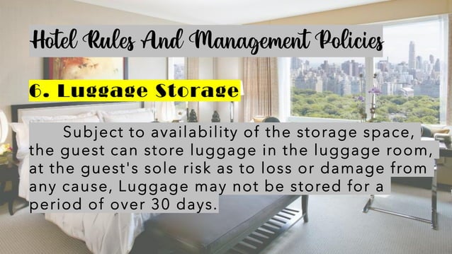 Hotel codes, rules and regulations | PDF | Hospitality Industry ...