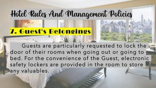 Hotel codes, rules and regulations | PDF