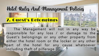 Hotel codes, rules and regulations | PDF